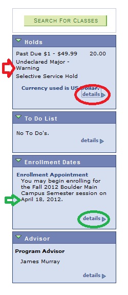 Holds and Enrollment Dates